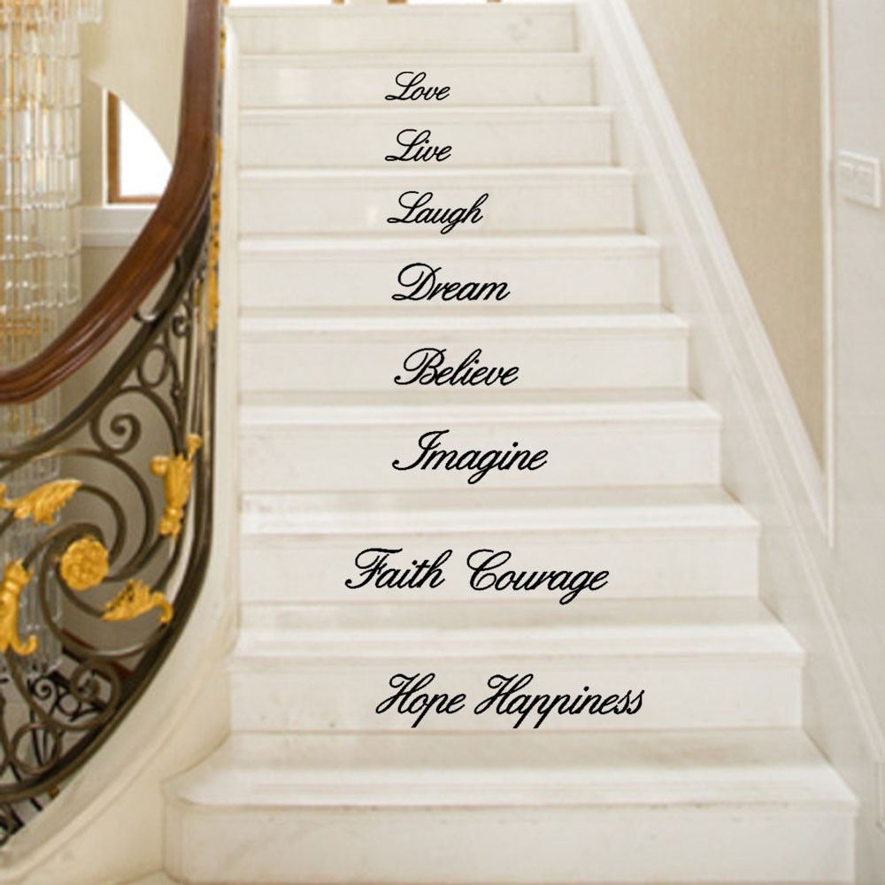 stair sticker words quote Wall Stickers home decor... – Grandado