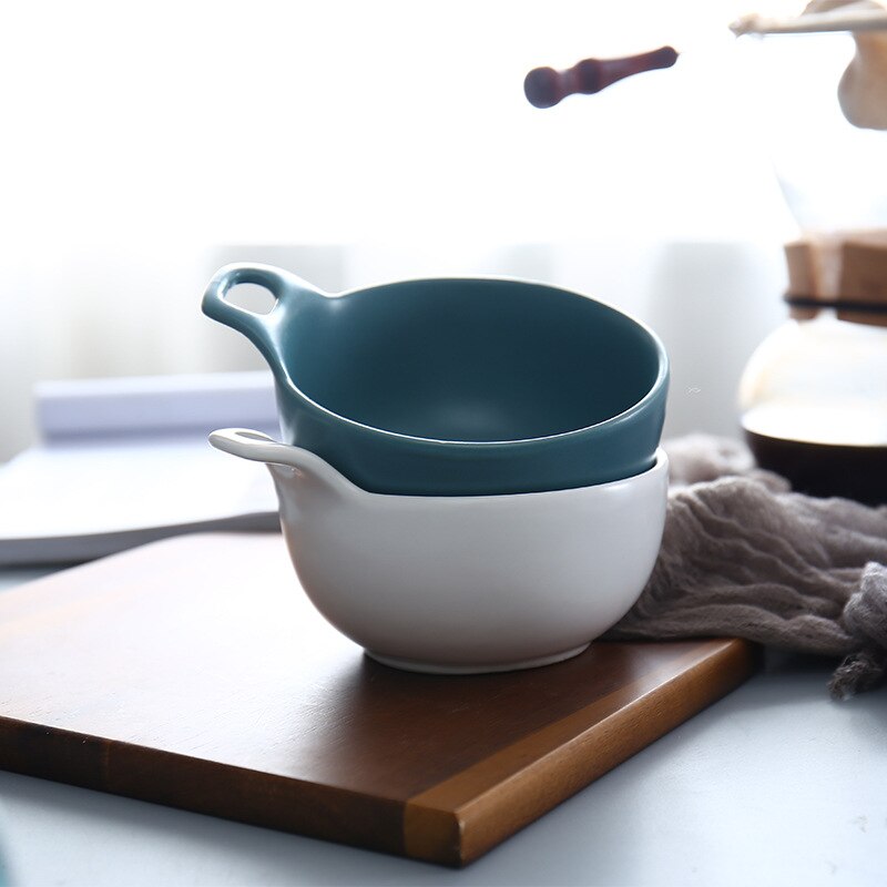 Simple Style Bowl With Handle Dull Polish Ceramic ... – Grandado