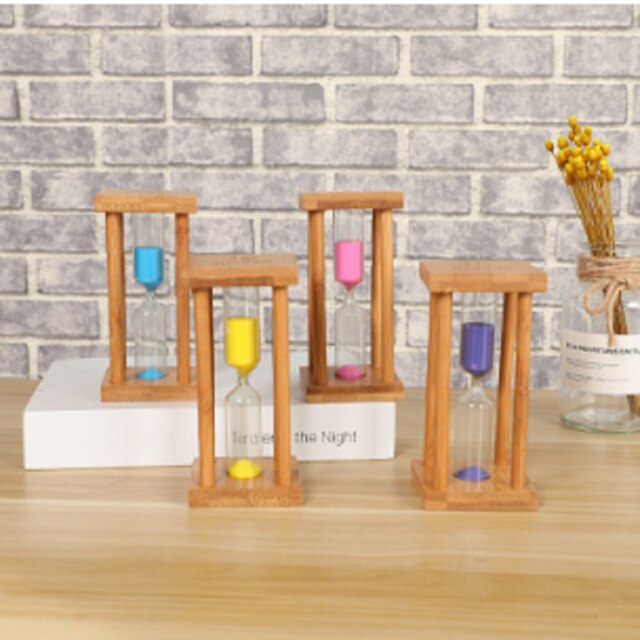 (10 Minutes)Sandy Clock Of Time Bamboo Square Hour... – Grandado