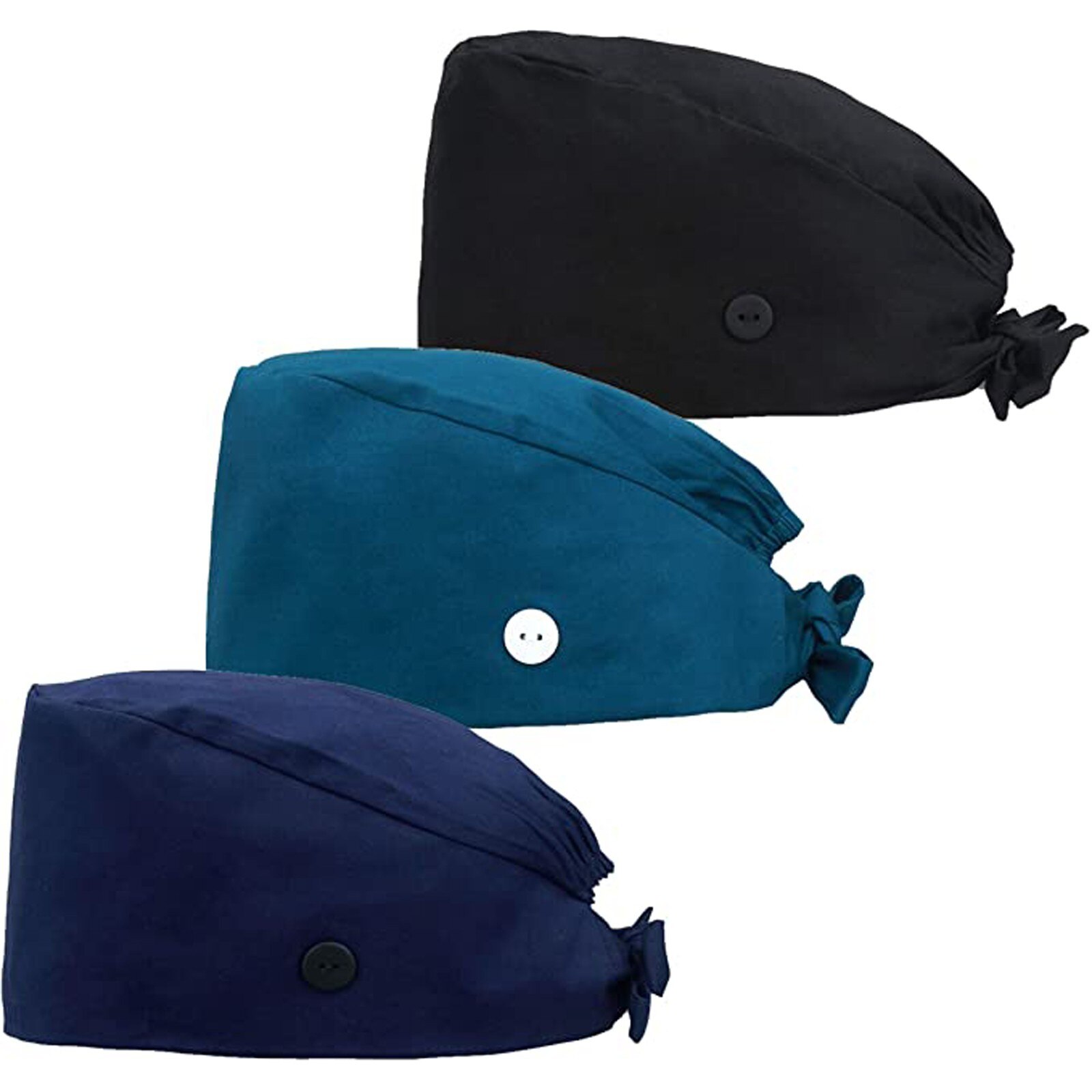 3pc Scrubs Cap Unisex Solid Print Nurse Work Hat C... – Grandado