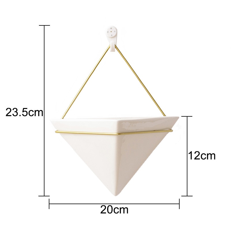 Hexagon Hanging Basket Nordic Geometric White Cera... – Grandado