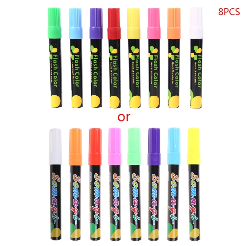 8 Colors Highlighter Fluorescent Liquid Chalk Mark... – Vicedeal
