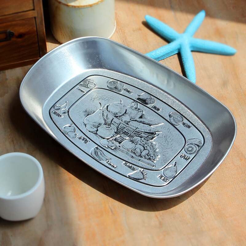 Rectangular Silver Retro Small Iron Plate Home Can... – Grandado