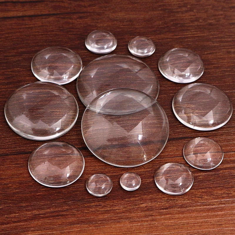 Round Flat Back Clear Glass Cabochon for DIY Jewel... – Grandado