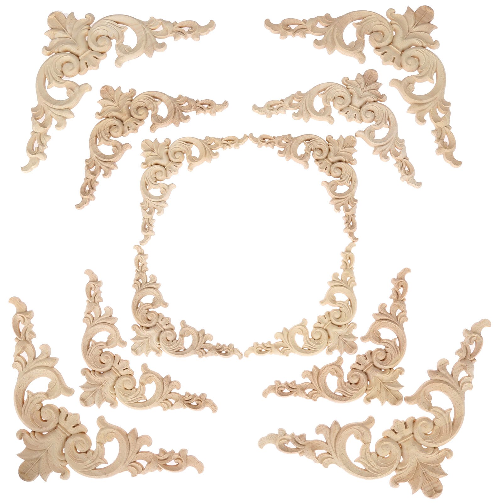 1Pc Woodcarving Flower Decal Corner Carved Europea... – Grandado