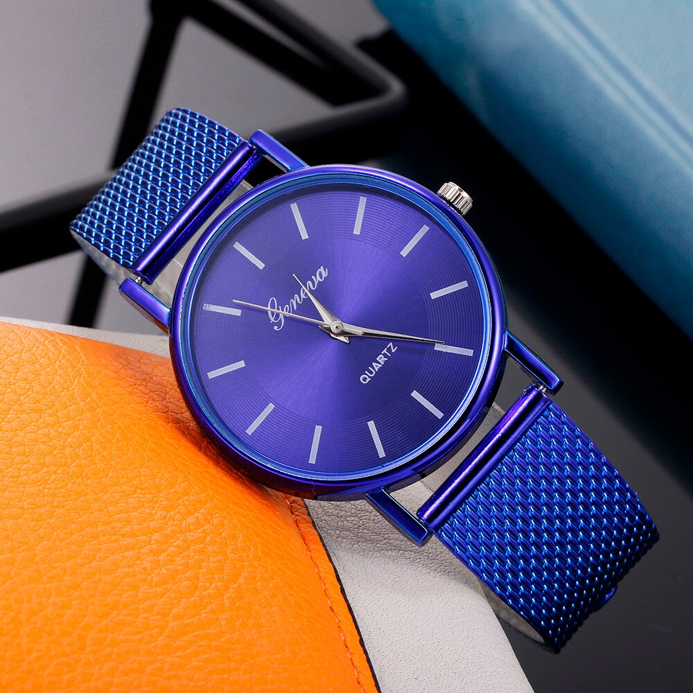 Fast Quartz Watch Woman's High-end Blue Glass Life... – Grandado