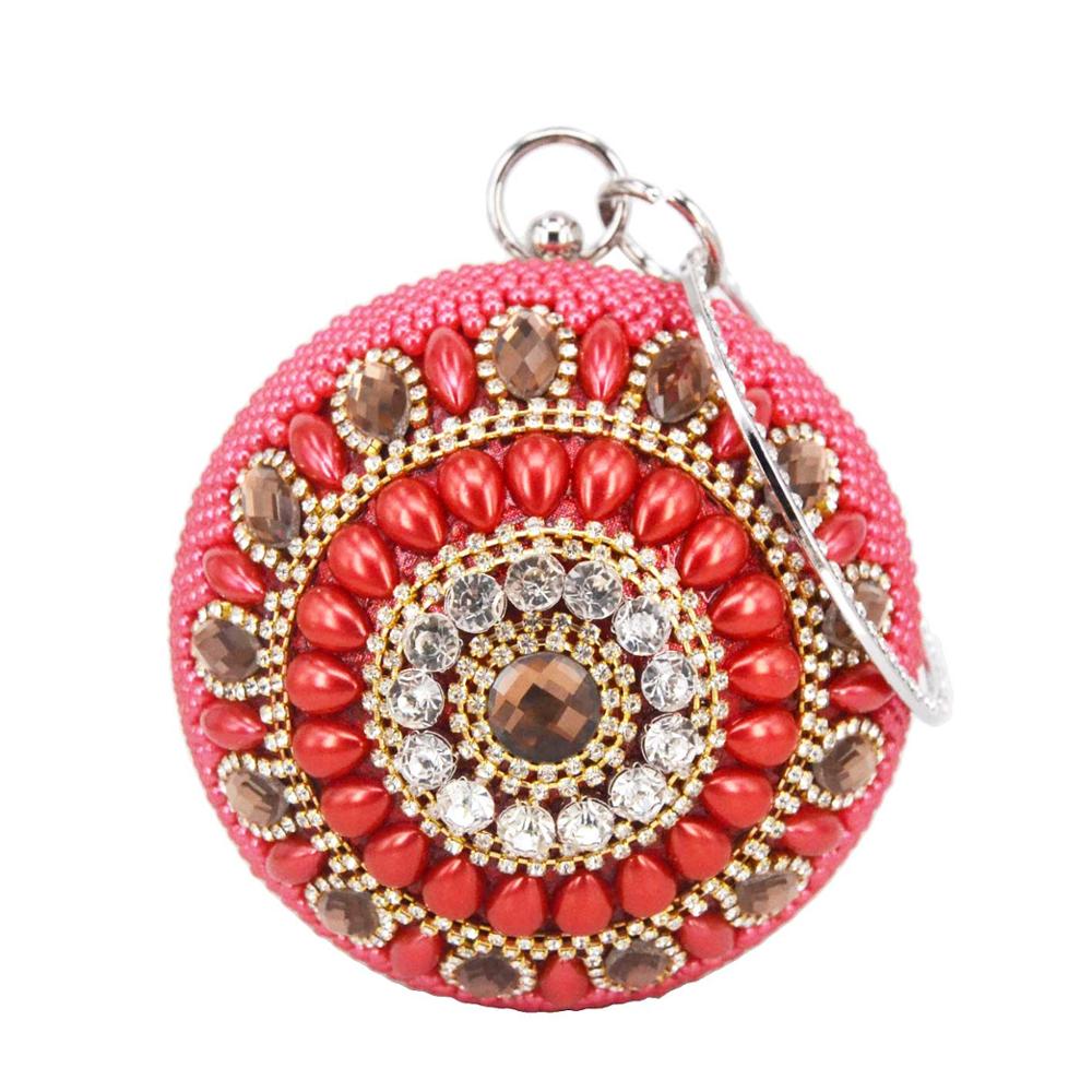 Ball Tote Bags Mini Shoulder Bags Blue Red Pearl E... – Grandado