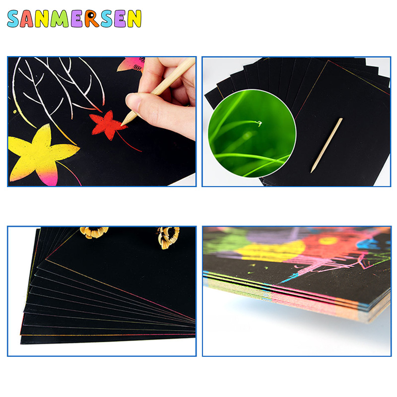 10pcs Magic Rainbow Scratch Paper DIY Drawing Boar... – Grandado