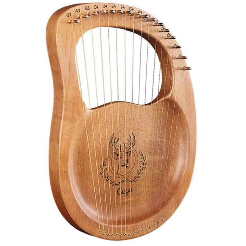 Cega Lyre Harp,16 Metal Strings Harp Mahogany Lyre... – Grandado