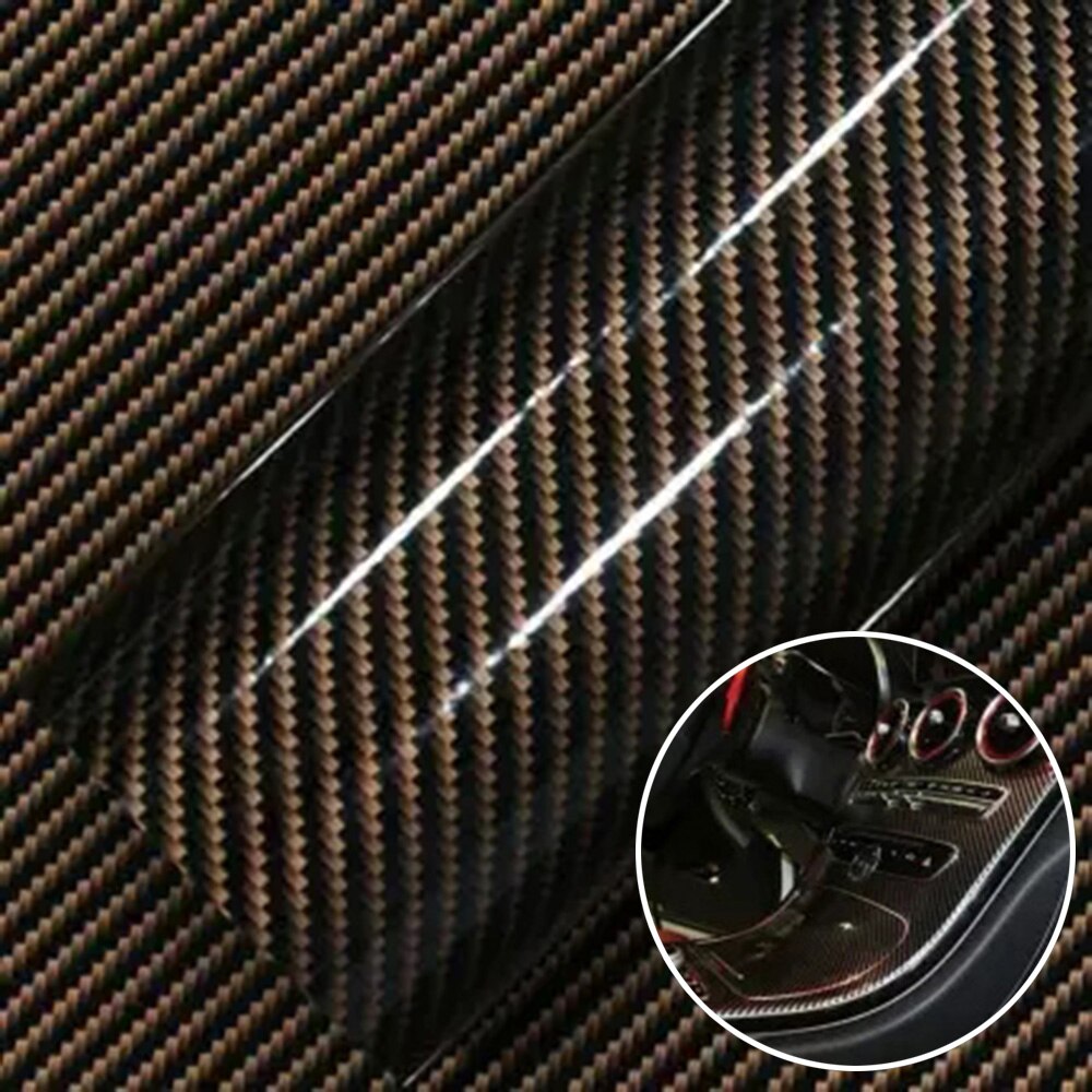 2D Glossy High Gloss Black Gold Vinyl Film Car Roo... – Grandado