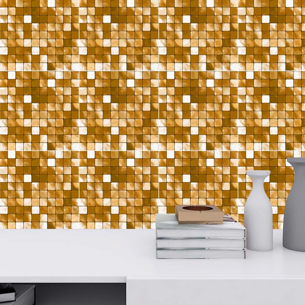 10pcs/set Yellow Mosaic Tile Sticker Self-Adhesive... – Grandado