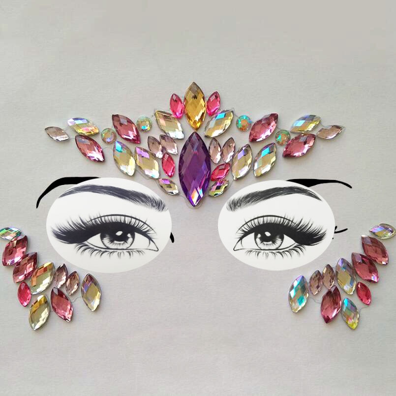 Adhesive Face Gems Rhinestone Temporary Tattoo Jew Grandado