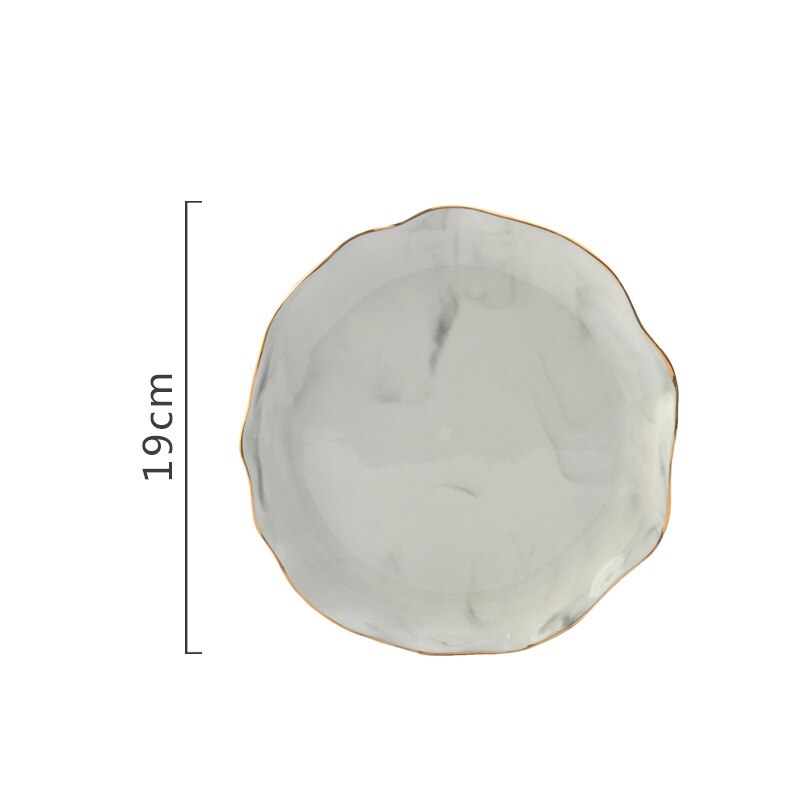 Guld keramisk fad tallerken nordisk marmor ringhol... – Vicedeal