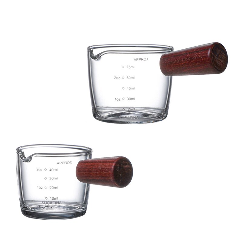 Glass Milk Cups Measuring Cups with Handle Clear S... – Grandado