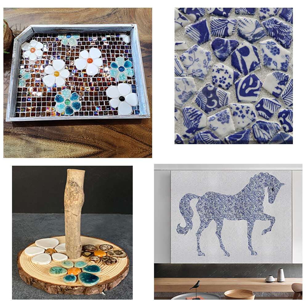 100g Marble Pattern Ceramic Glass Mosaic Tiles Mat... – Grandado