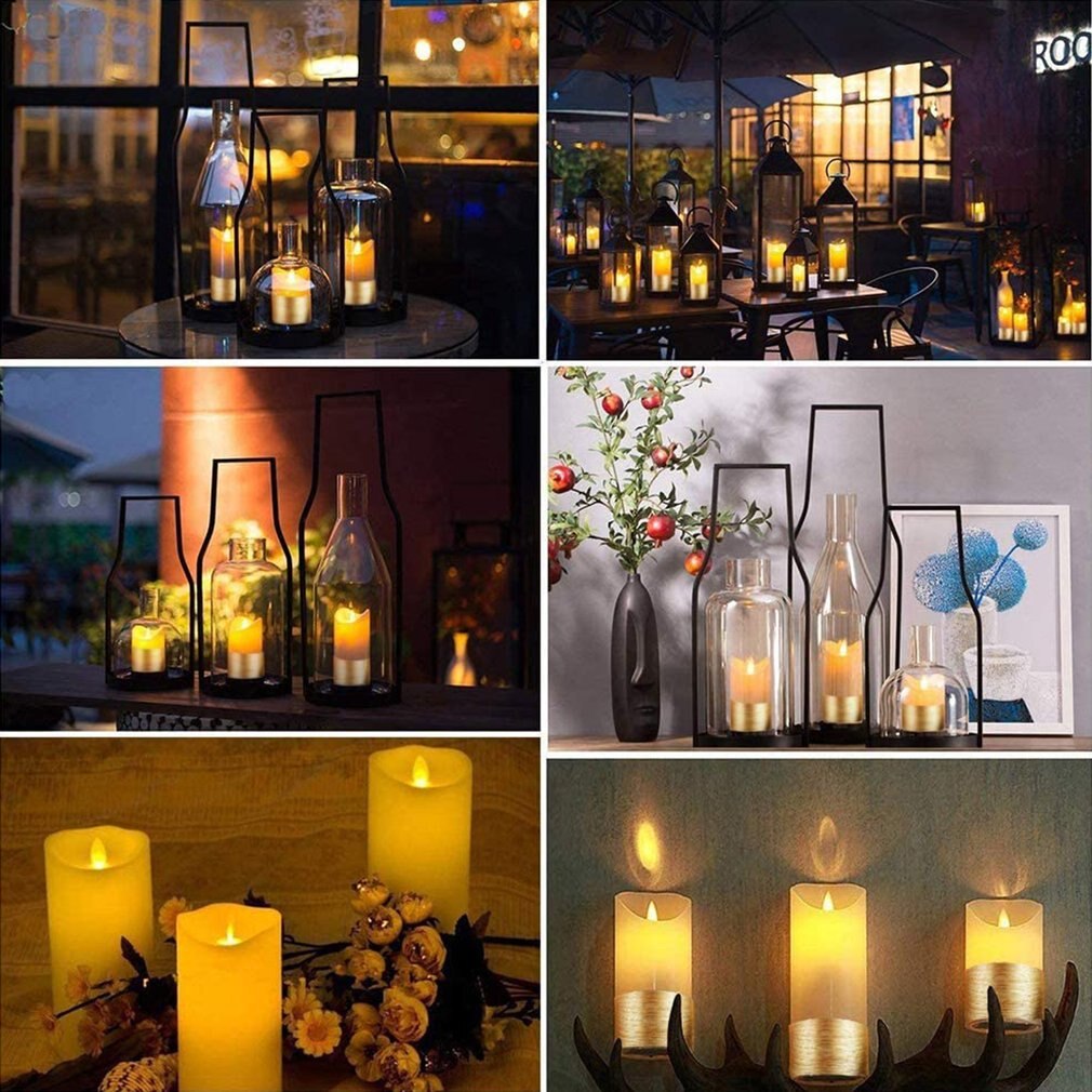 Electronic Golden LED Simulation Swing Candle Flam... – Grandado