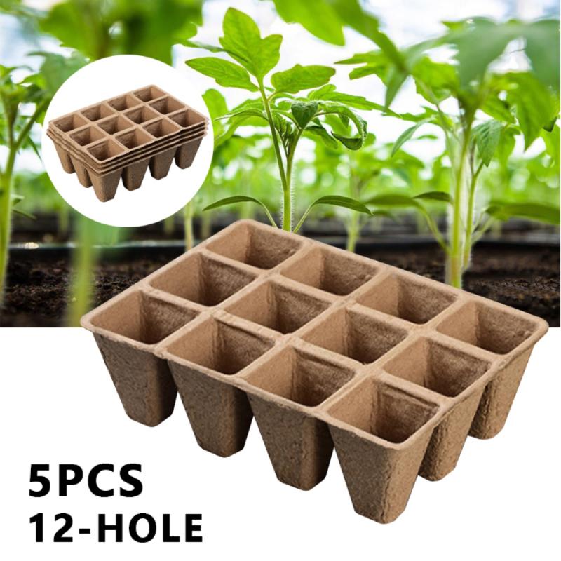 12-Hole Pulp Seedling Tray Disposable Nursery Tray... – Grandado