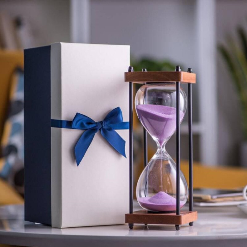 Reloj de arena Vintage cuadrado con fondo de mader... – Vicedeal