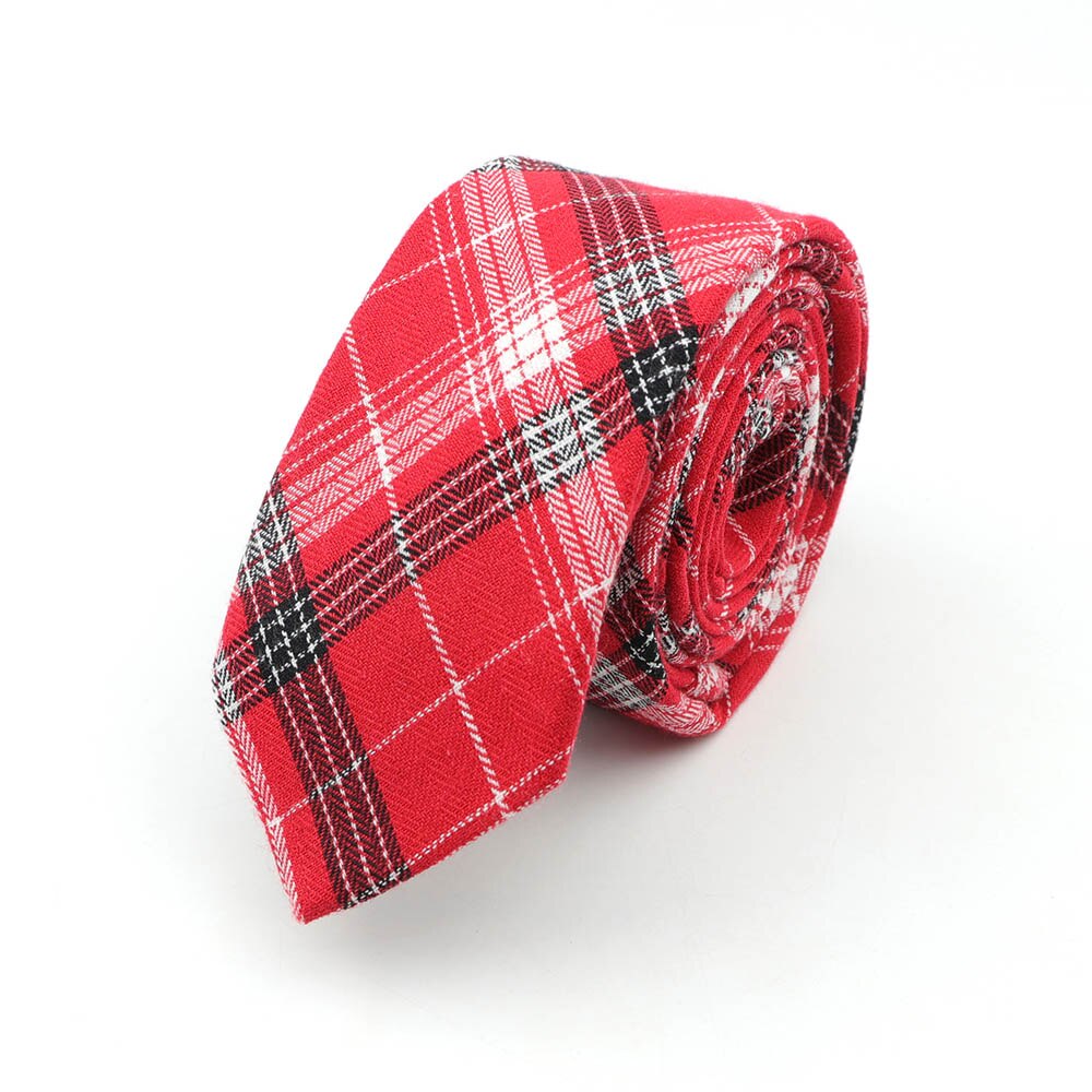 Men's Ties Skinny Red Blue Plaid British Style... – Grandado