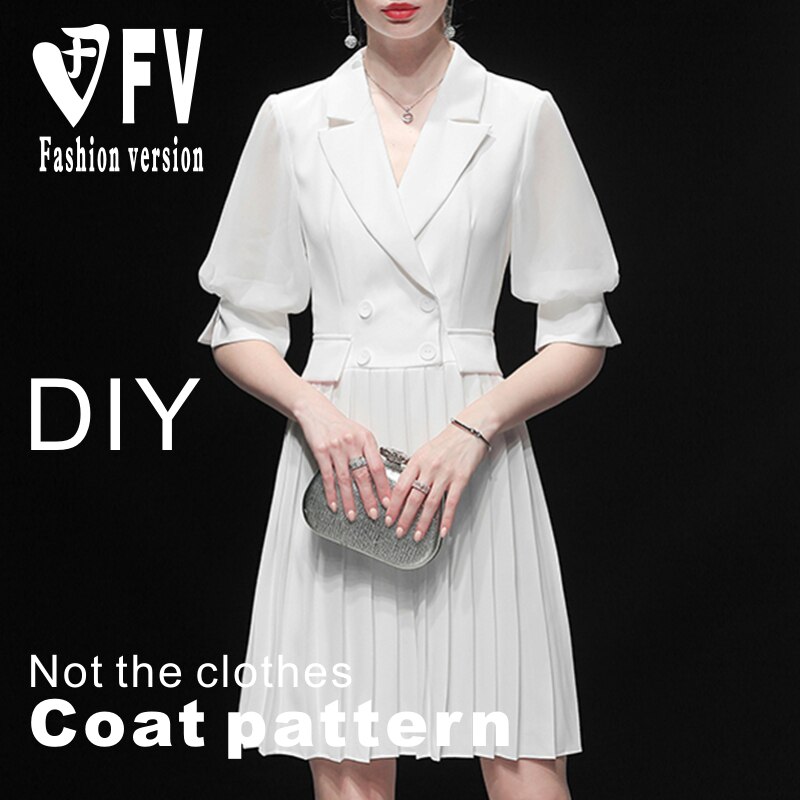 Dames Overjas Patroon Lantaarn Mouw Geplooide Rok ... – Vicedeal