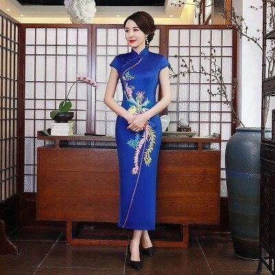 Sheng Coco Women's Yellow Cheongsam Dresses Long S... – Grandado