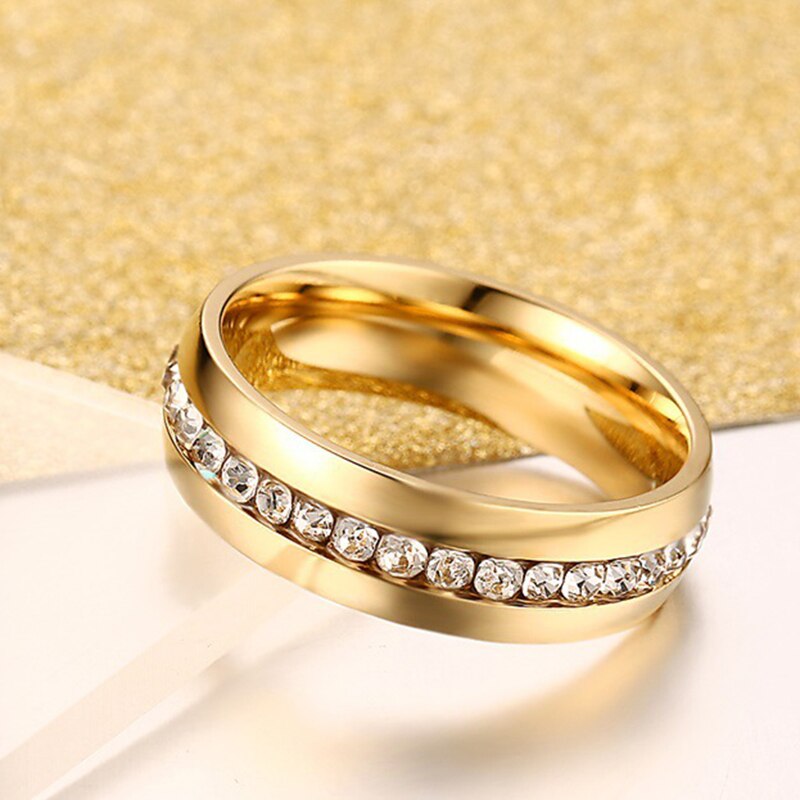 Zilver Goud Kleur Wedding Ring voor Vrouwen Rvs Ri... – Vicedeal