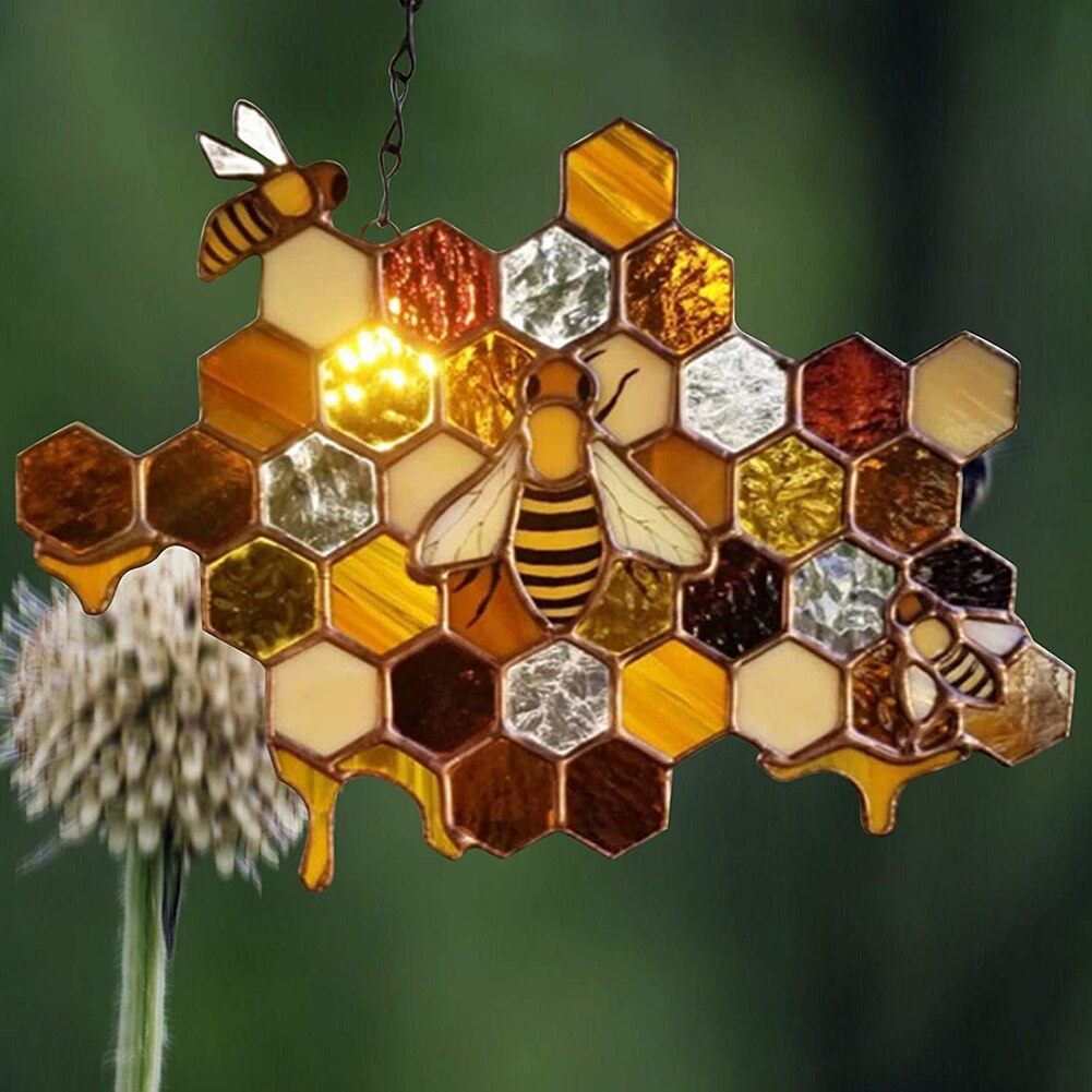 Wasp Bee Pendant Handmade Mosaic Honeycomb Honey B... – Grandado