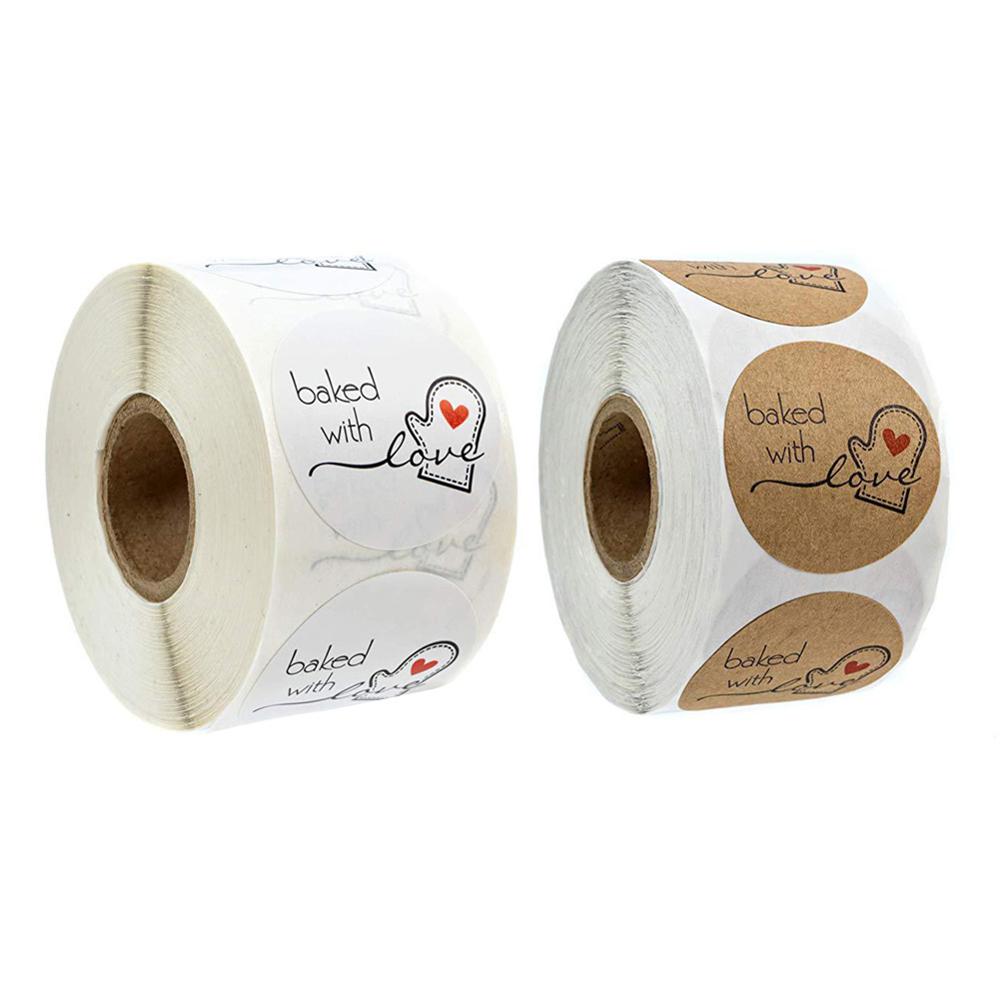 500 Etiketten Natuurlijke Kraftpapier Ronde "Gebak... – Grandado