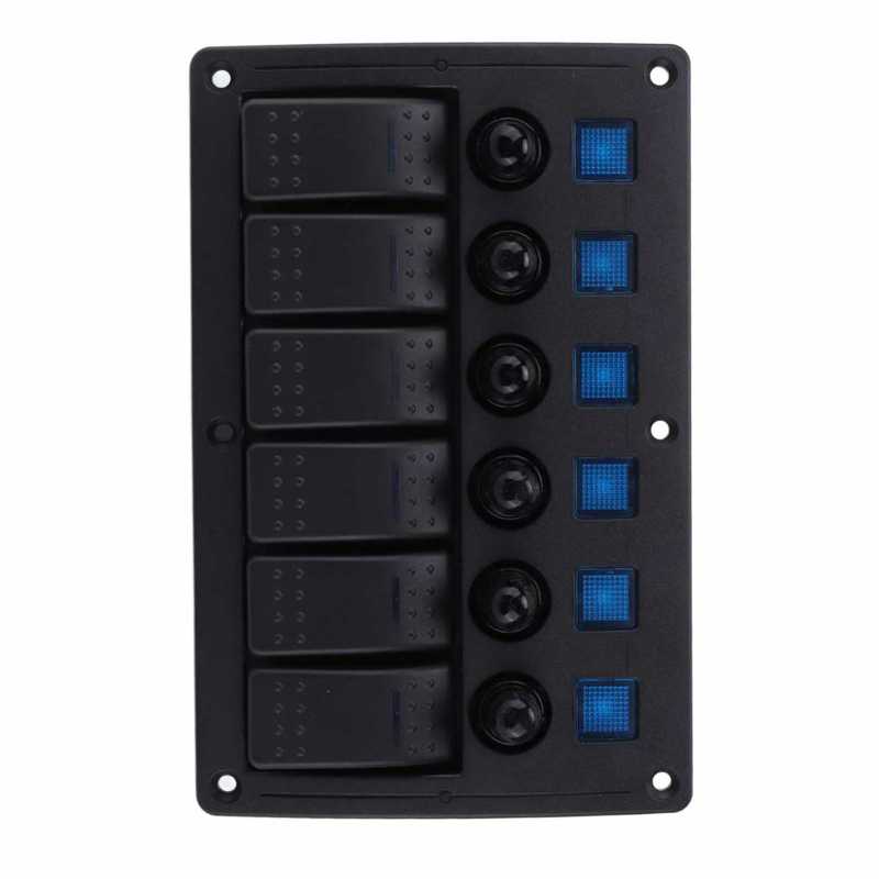 6 Gangs Rocker Switch Panel IP65 Waterdichte Auto ... – Vicedeal