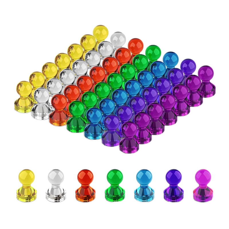 56 Pack Push Pin Magnets,7 Assorted Color Magnetic... – Grandado