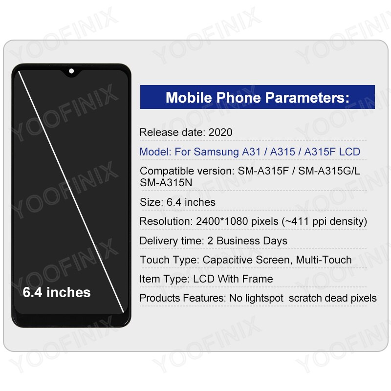 6.4"For Samsung Galaxy A31 LCD SM-A315F SM-A3... – Grandado