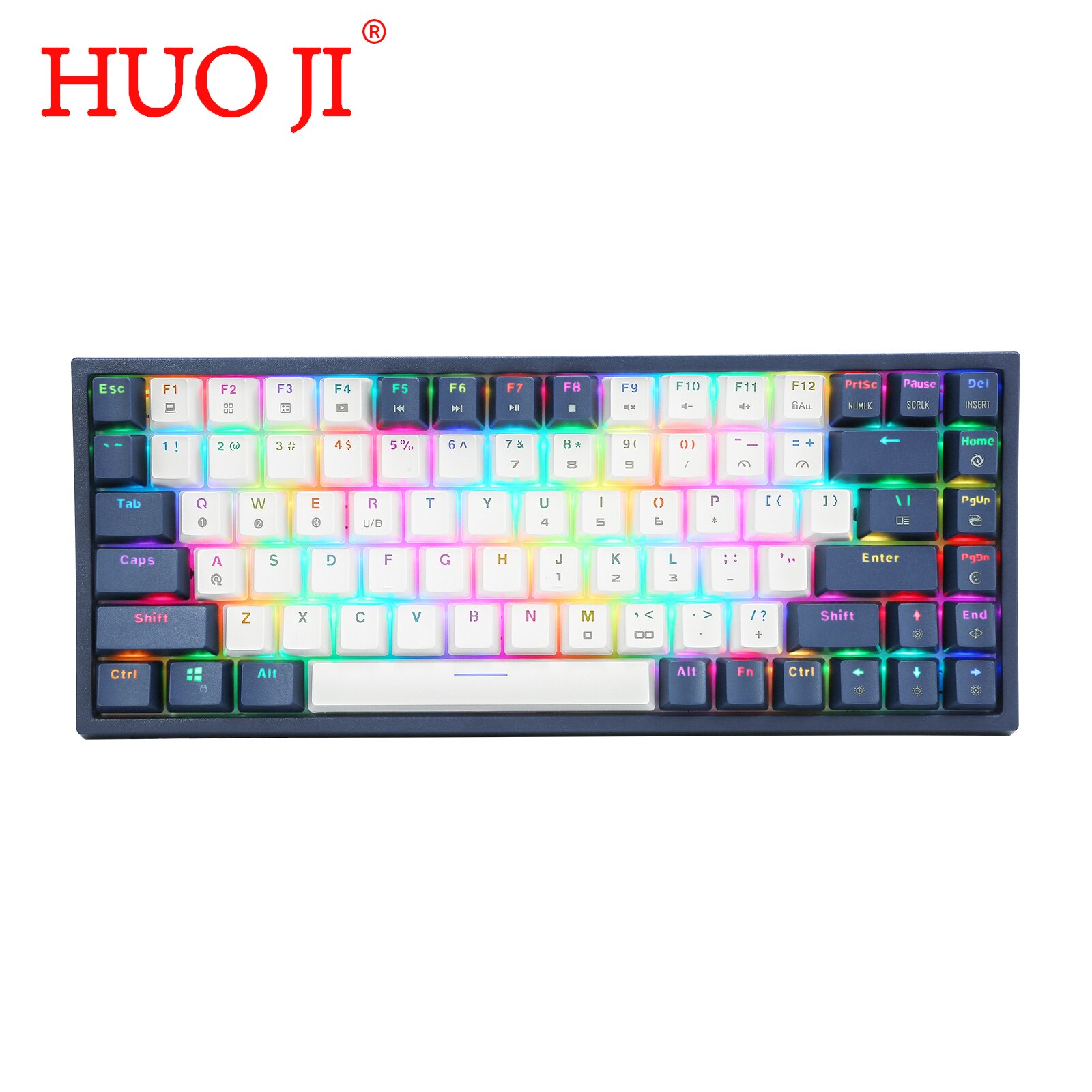 HUO JI CQ84 84 Key Mechanical Keyboard USB Wired R... – Vicedeal
