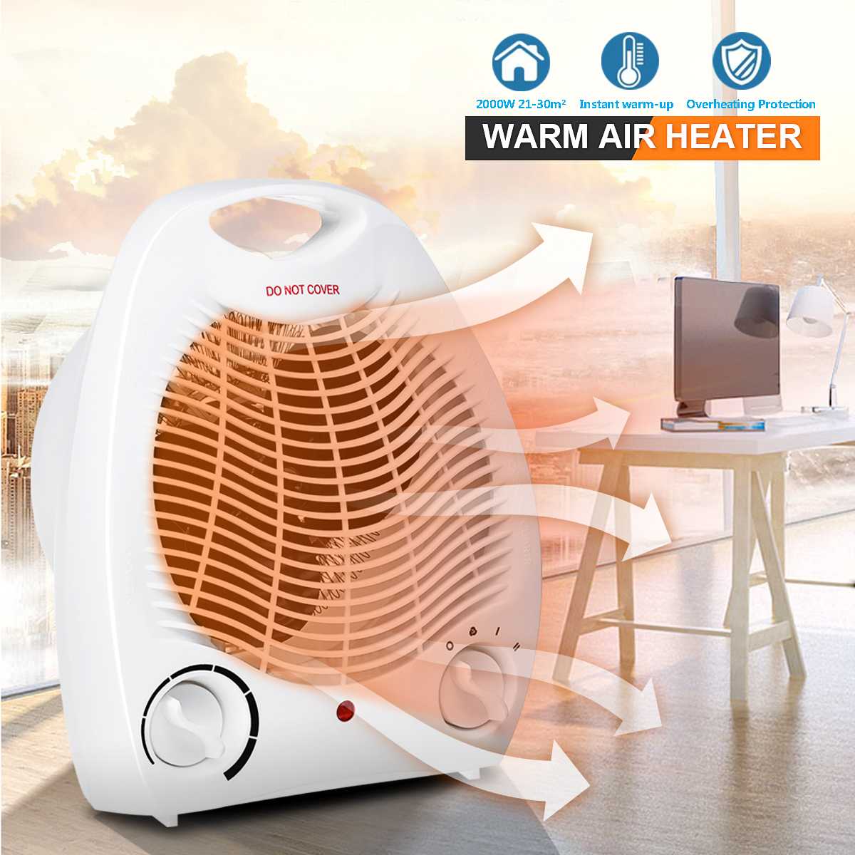 2000W Electric Heater Fan Home Office Desktop Warm... – Grandado