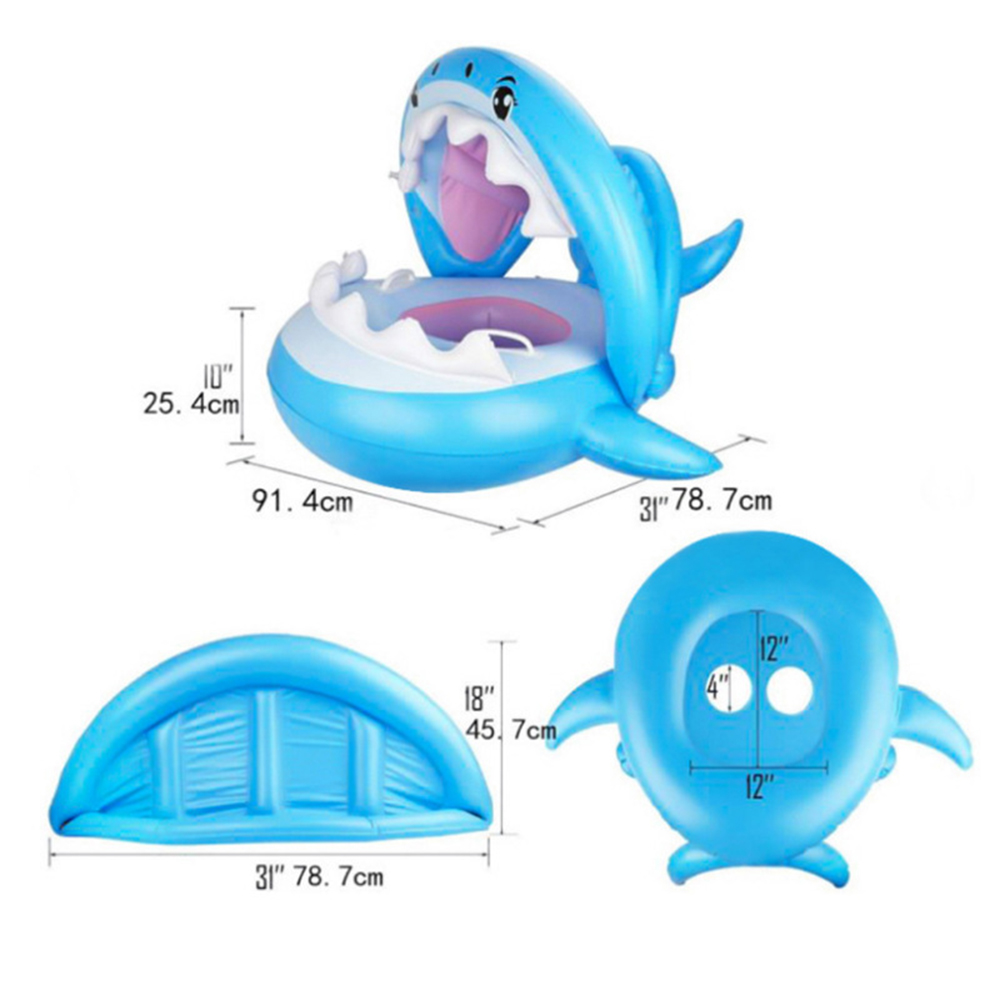 Big Shark Inflatable Swimming Ring Unisex Swimming... – Grandado