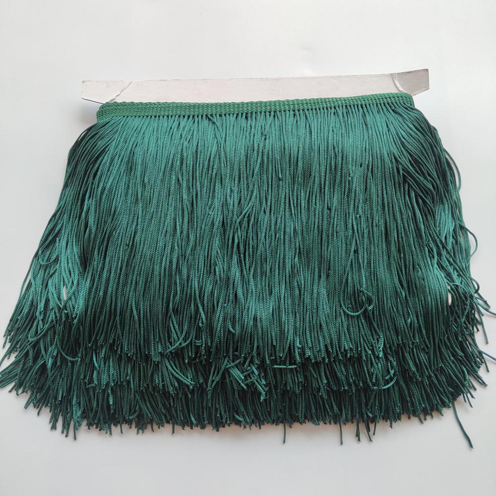 15CM Long 1 Meters Deep Green Lace Fringe Trim Pol... – Vicedeal