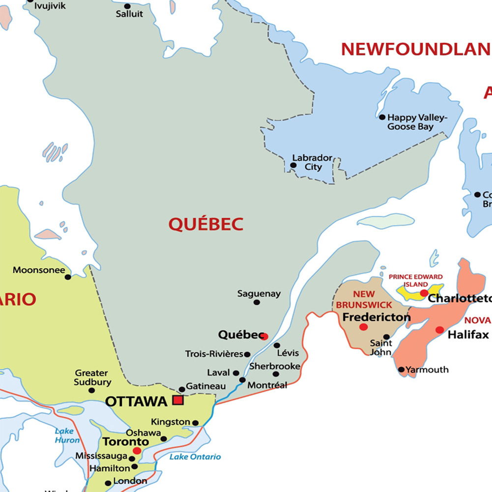 150*100cm Political Map of The Canada In French Wa... – Grandado