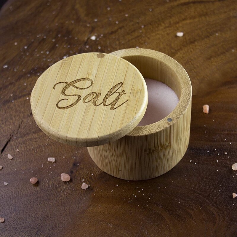Salt Box, Bamboo Storage Box with Magnetic Swivel ... – Grandado