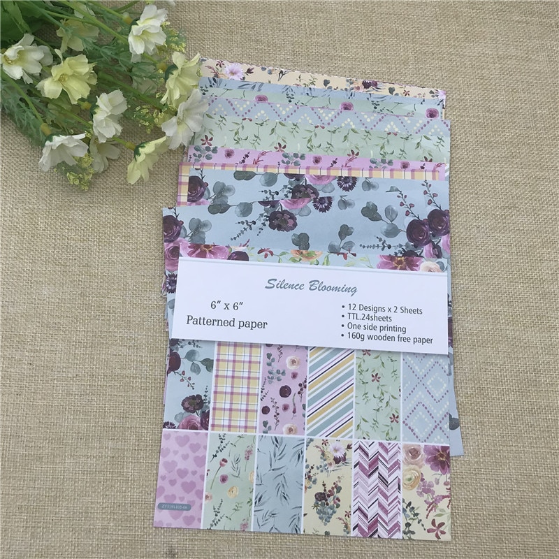 24 sheets 6"X6"PrintedSilence Blooming Pattern Scr... – Grandado