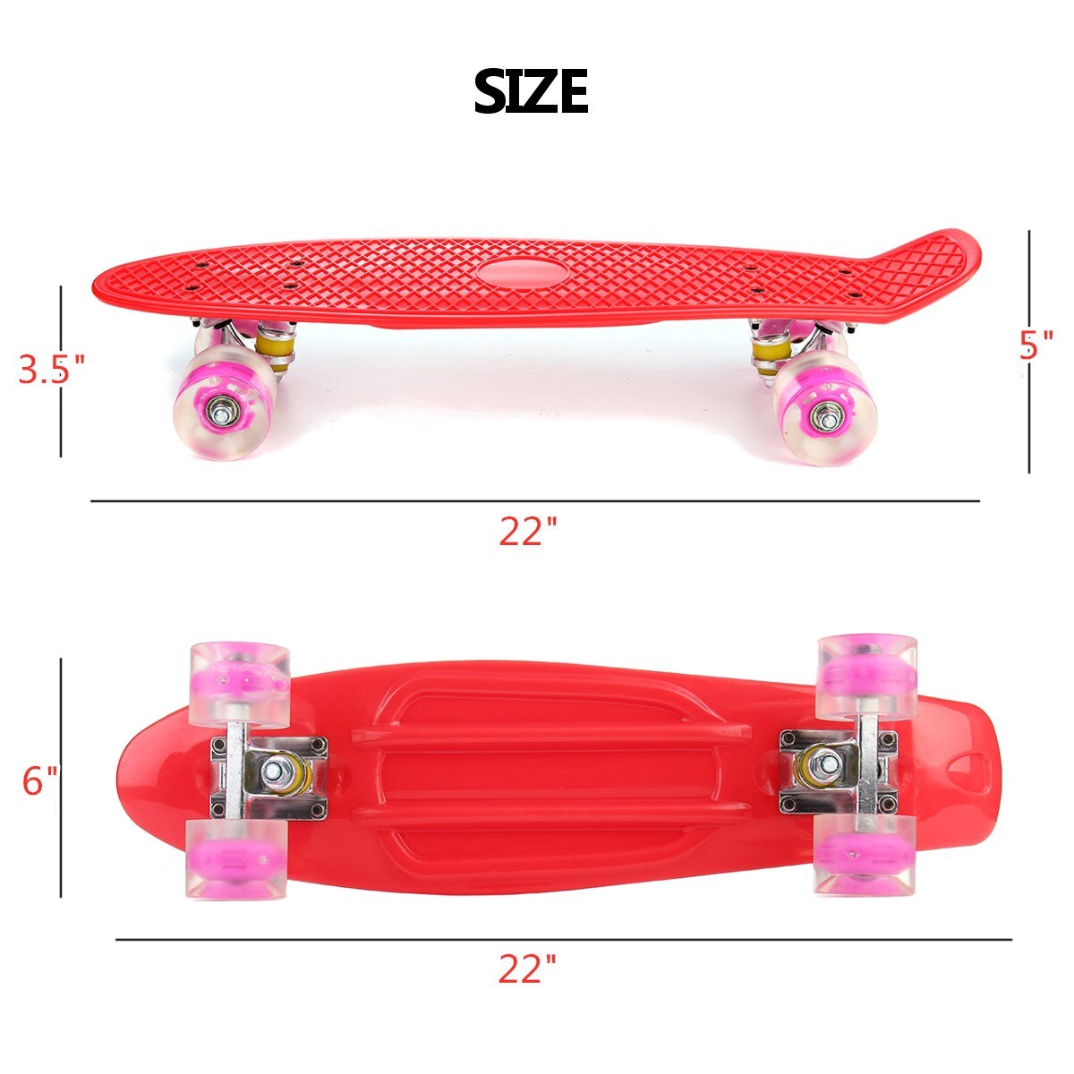 22inch Skate Board Flashing Light Mini Skateboard ... – Grandado