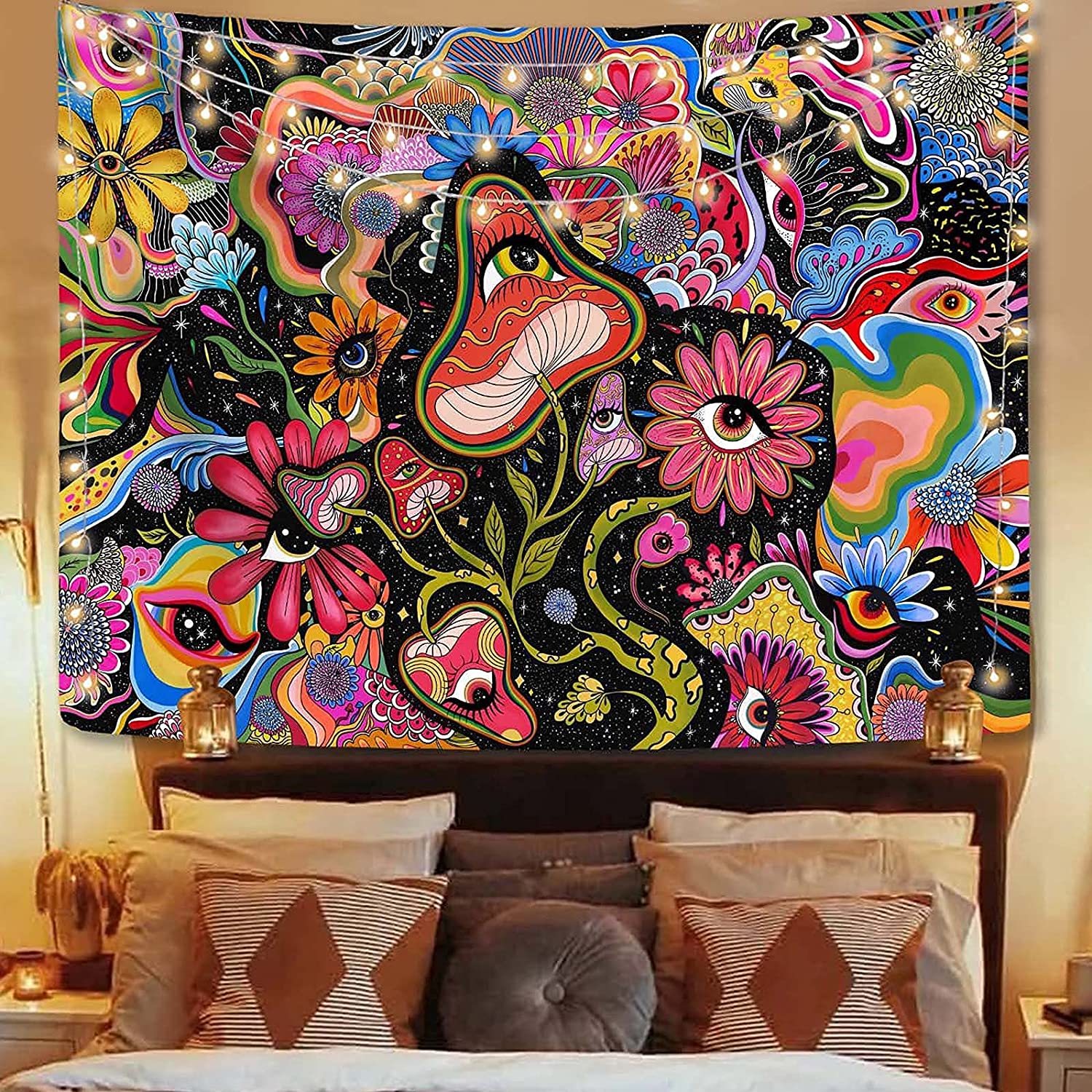 Psychedelic Tapestry Mushroom Tapestry Trippy Tape... – Vicedeal