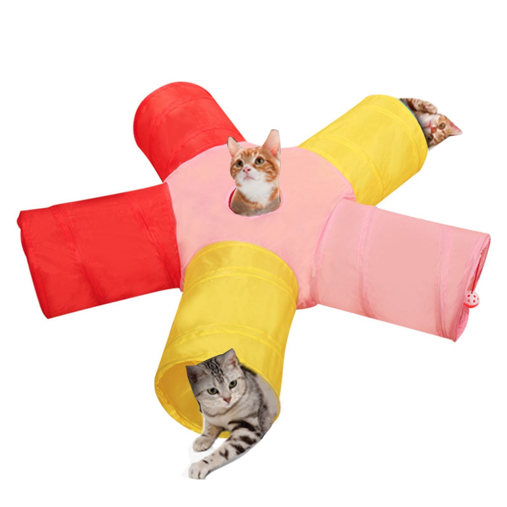 Foldable Pet Cat Tunnel Holes Indoor Outdoor Pet C... – Vicedeal