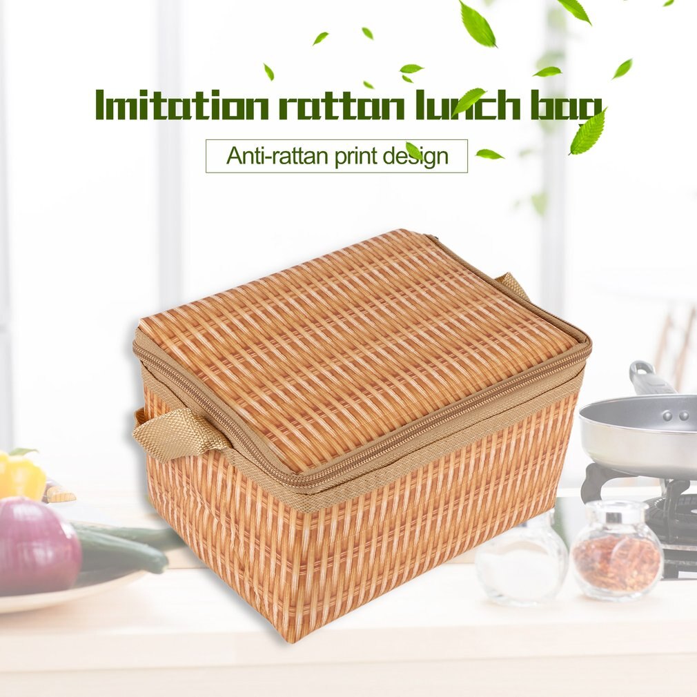 Rotan-Zoals Draagbare Lunch Tas Isolatie Box Isola... – Vicedeal