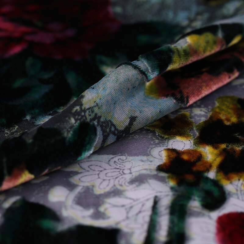Hollow silk velvet fabric burnout velvet fabric au... – Grandado