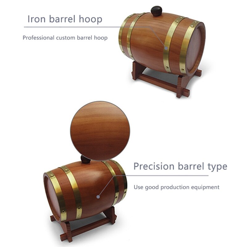 3L Wooden Vintage Wood Barrel Timber Wine for Beer... – Grandado
