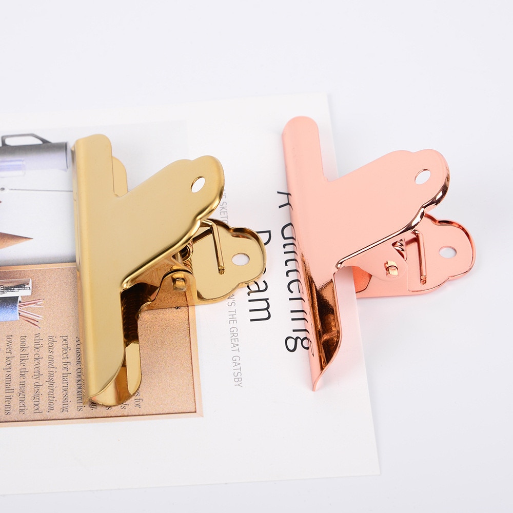 1PC Large Gold Rose Gold Metal Clip File Paper Doc... – Vicedeal