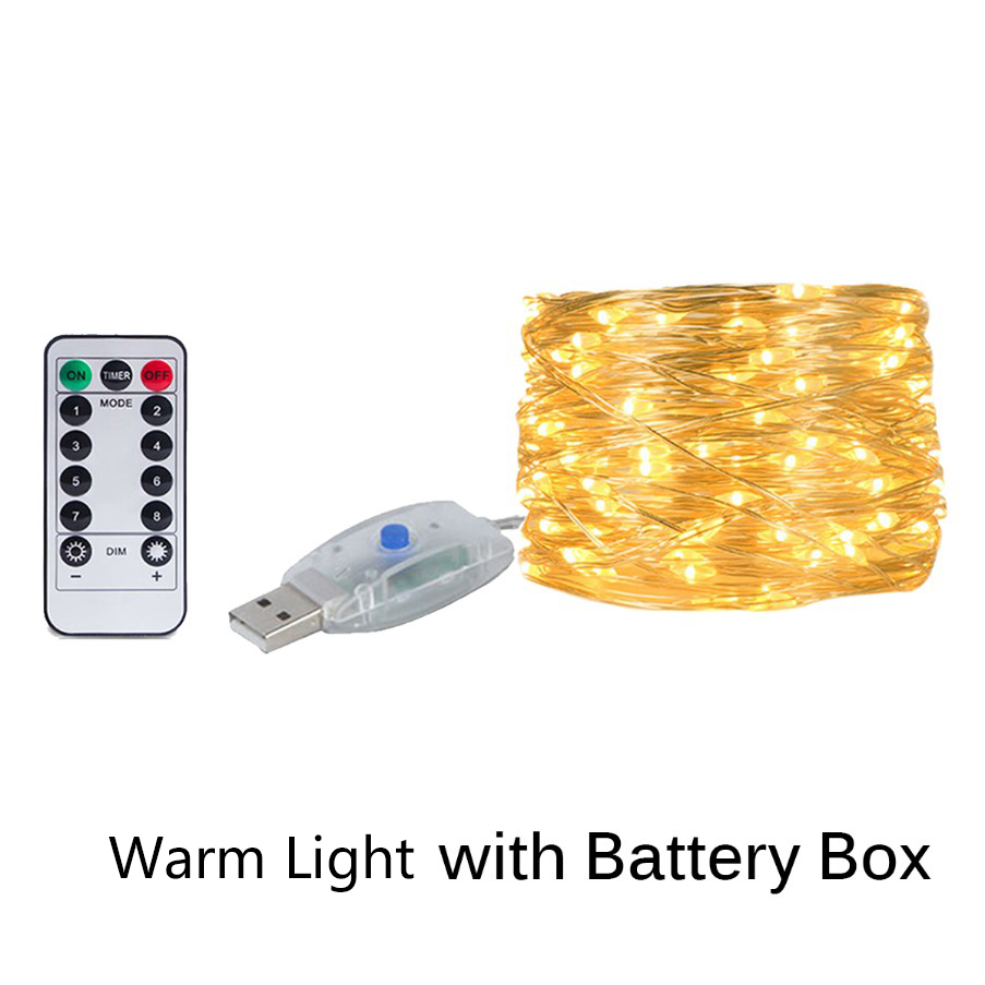 LED Copper Wire String Lamp USB Battery Powered Fa... – Grandado