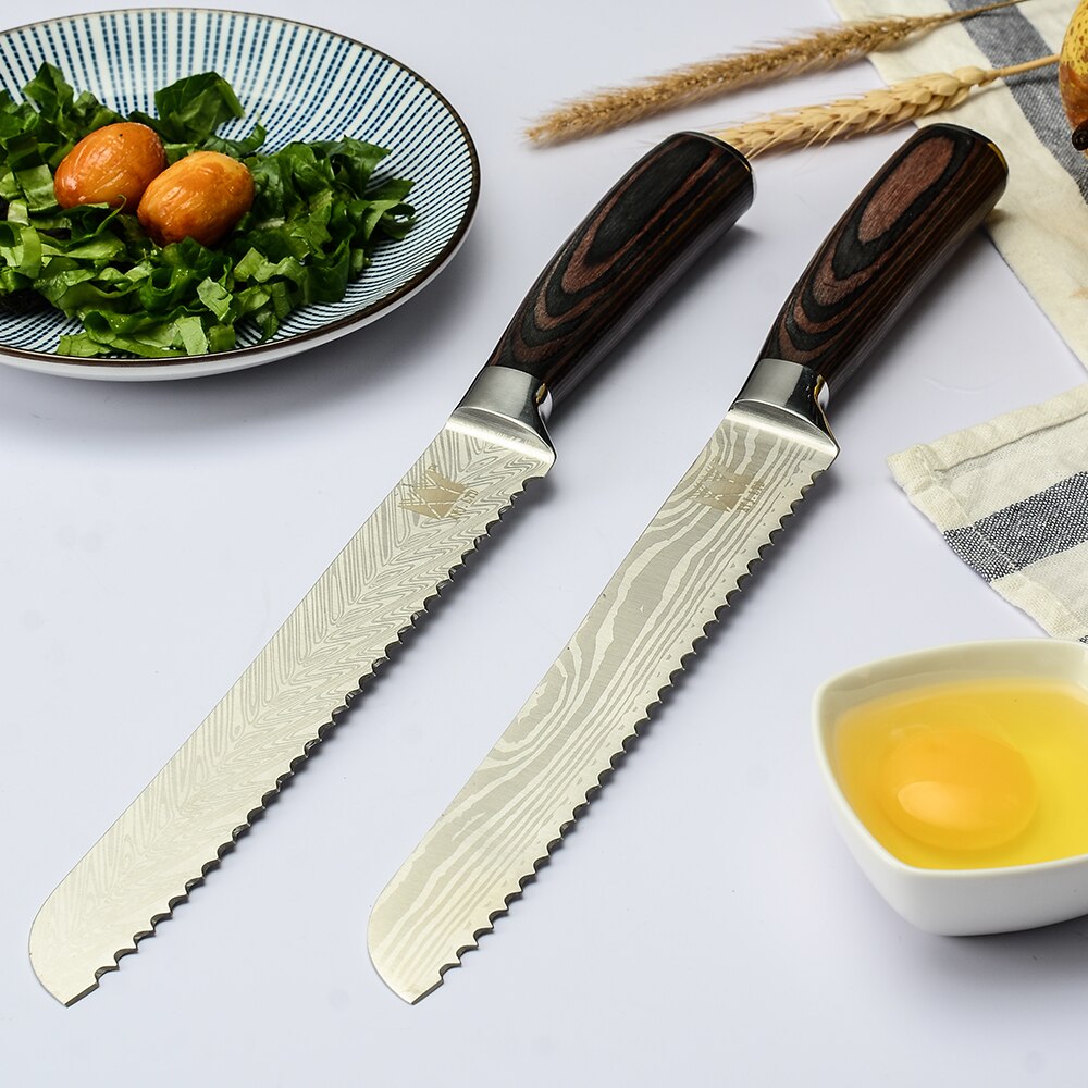 XYJ Kitchen Bread Knife 8 Inch Stainless Steel Ser... – Grandado