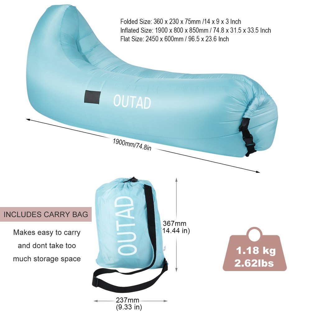 bean bag sofa Inflatable Lounger Air Sofa Lightwei... – Vicedeal