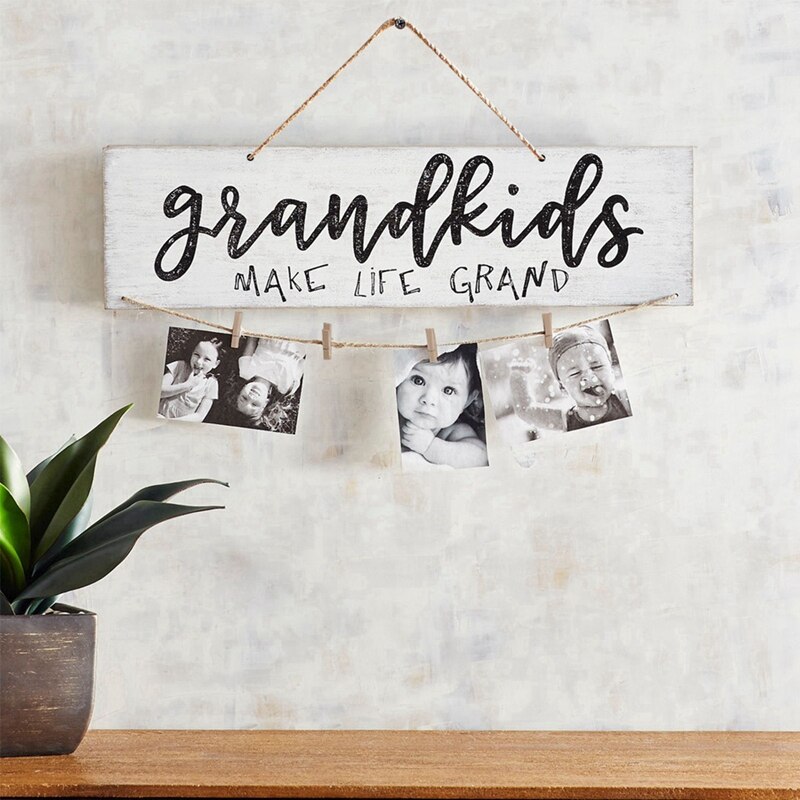 DIY Wall Hanging Frame Wooden Photo Display Board ... – Grandado