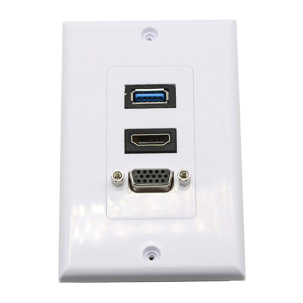Practical Double Connection Port White Usb Vga Hdm... – Vicedeal